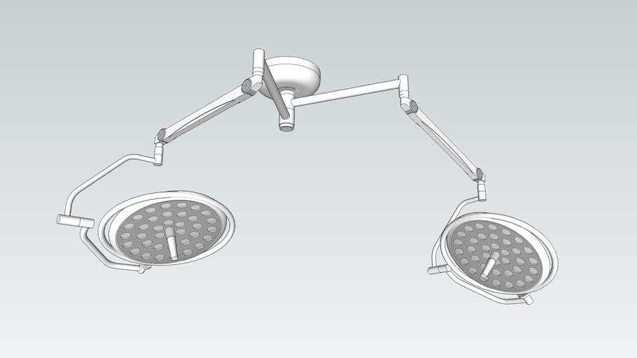 Medical surgery overhead light operating theatre light DOUBLE | 3D ...