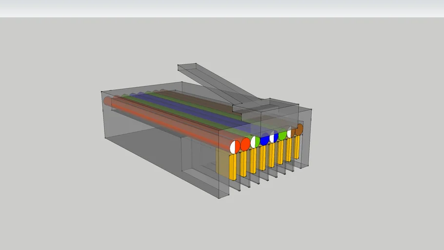 RJ 45 Plug with TB568B wiring scheme | 3D Warehouse