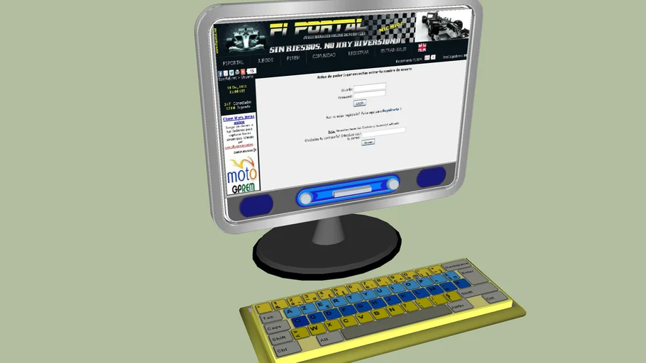 Desktop computer, screen and keyboard | 3D Warehouse