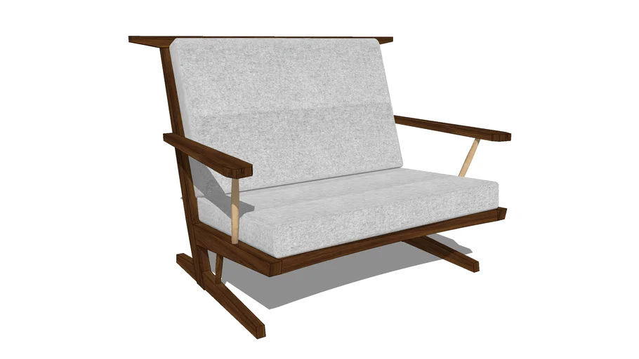 George Nakashima_Conoid Loveseat | 3D Warehouse