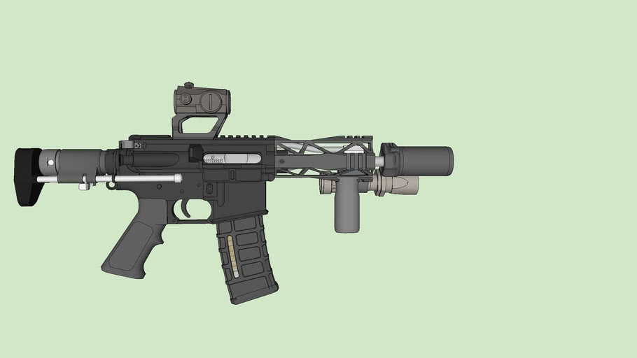 A short barreled AR with a PDW stock | 3D Warehouse