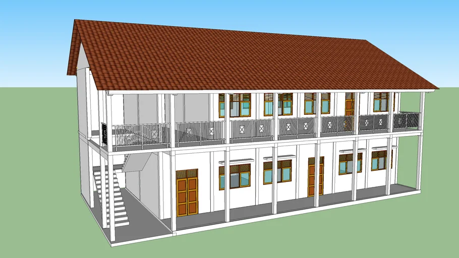 gedung sekolahan 2 lokal | 3D Warehouse