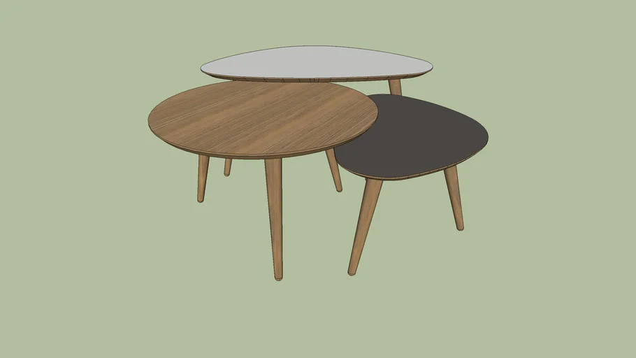 TABLE BASSE TRIPODE_ GIGOGNES_ ESPRIT VINTAGE_ CRÉATION GENTLEMEN DESIGNERS | 3D Warehouse