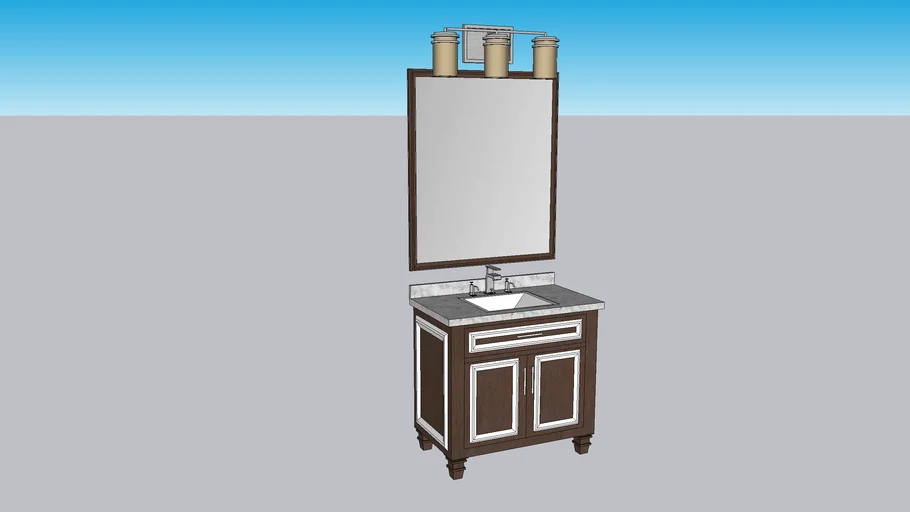 Bathroom Vanity 3ft tall, 3ft-2in wide, | 3D Warehouse