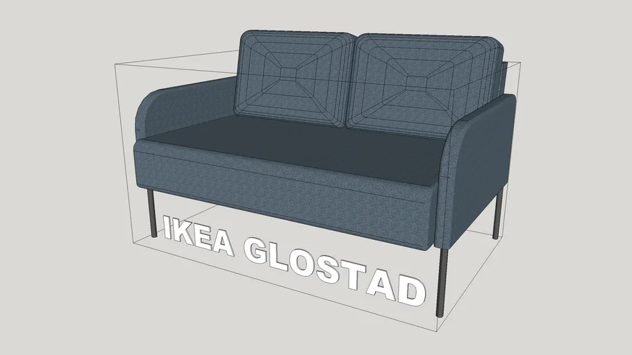 IKEA GLOSTAD 2seat GREY sofa LOW POLY | 3D Warehouse