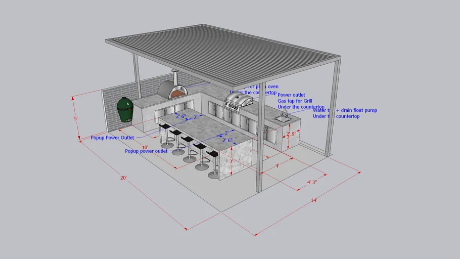 Zvik's Family Outdoor Kitchen | 3D Warehouse