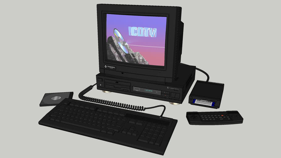 Commodore Amiga CDTV with Floppy Drive CD1411, Black Monitor, Keyboard ...