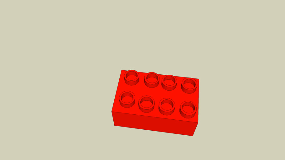 A Red 'LEGO' brick | 3D Warehouse