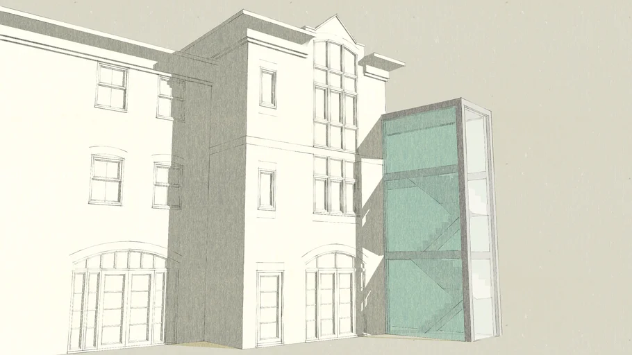 Glass Stair Atrium on Flats | 3D Warehouse