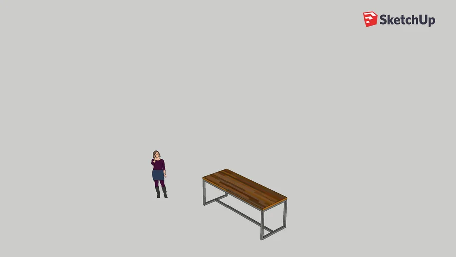 Wood and Steel Table | 3D Warehouse