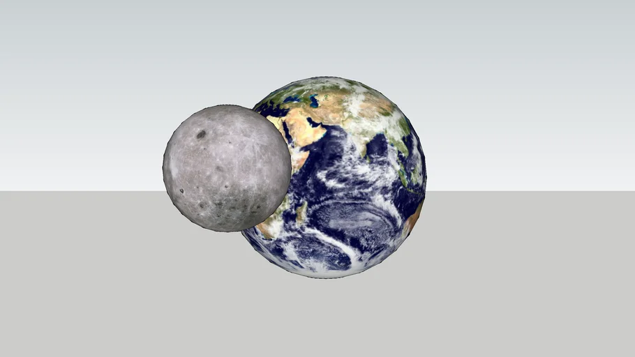 a 3D model modle of the earth with the moon | 3D Warehouse