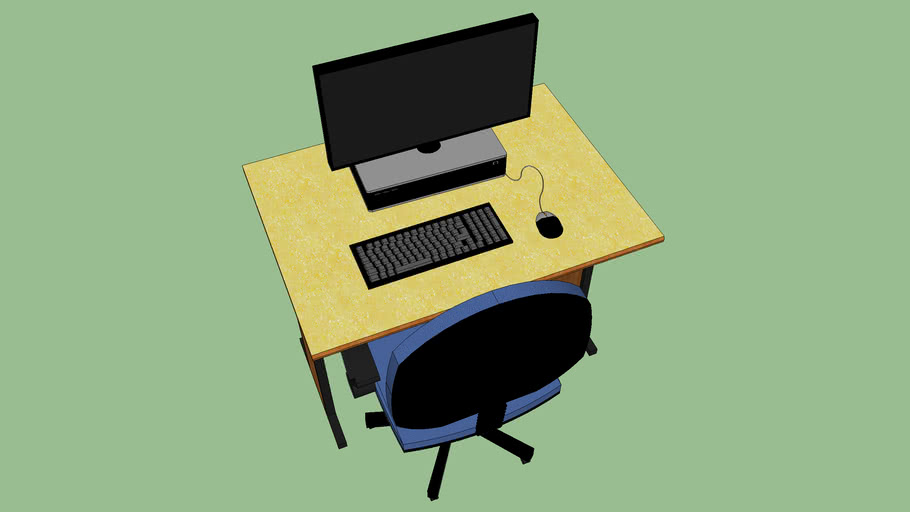 Basic Computer Table Setup | 3D Warehouse