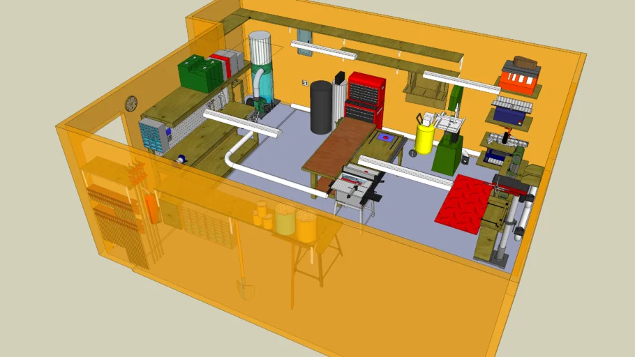 Sketchup Woodworking Shop Floor Plans Architect's Modern Shop
