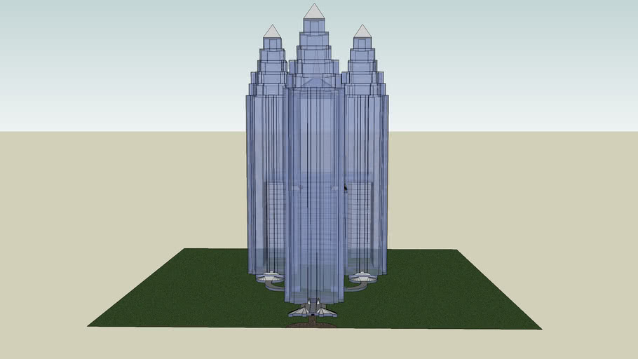 Design -- 3 Skyscraper Linked Matrix Center | 3D Warehouse