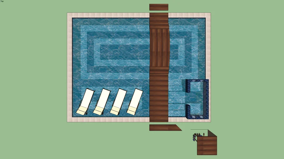 Piscina com Ponte | 3D Warehouse