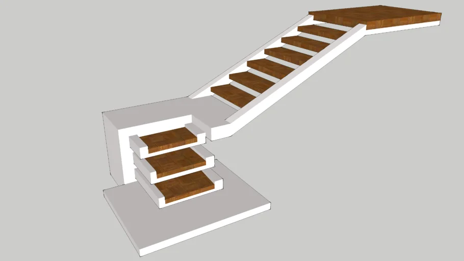 Wooden staircase | 3D Warehouse