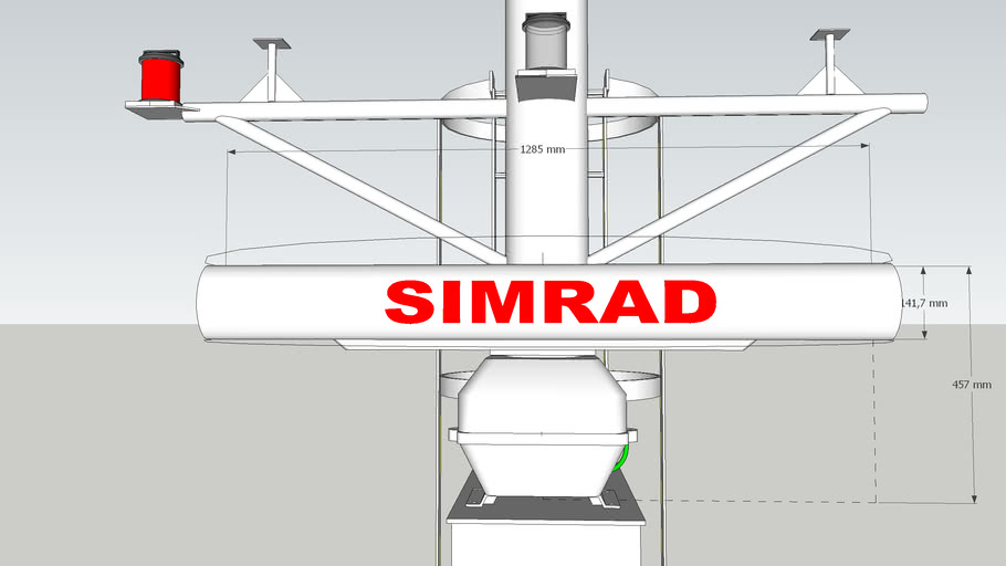 SIMRAD 4ft OPen Array Radar Antenna TXL-10S-4 on the Tugboat Mast | 3D ...