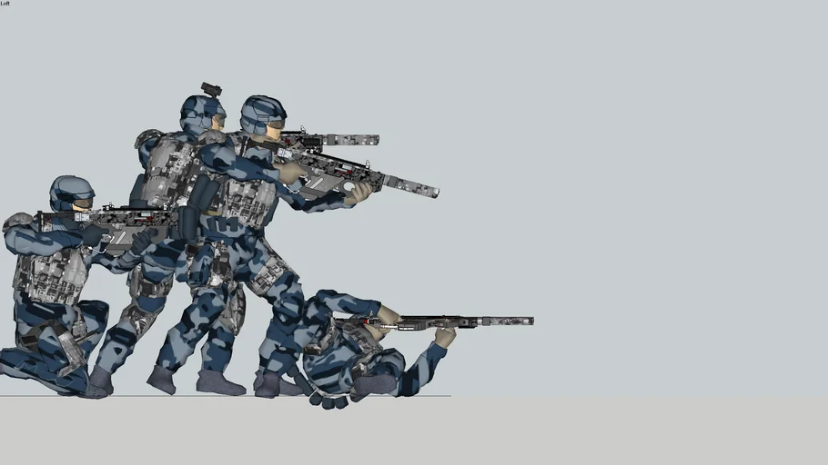 Soldier Pose Group - Laser Gun | 3D Warehouse