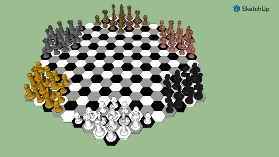 Six players hexagonal chess | 3D Warehouse
