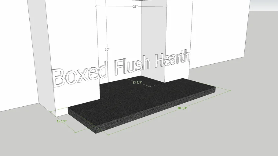 Boxed Flush Hearth with Sizes | 3D Warehouse