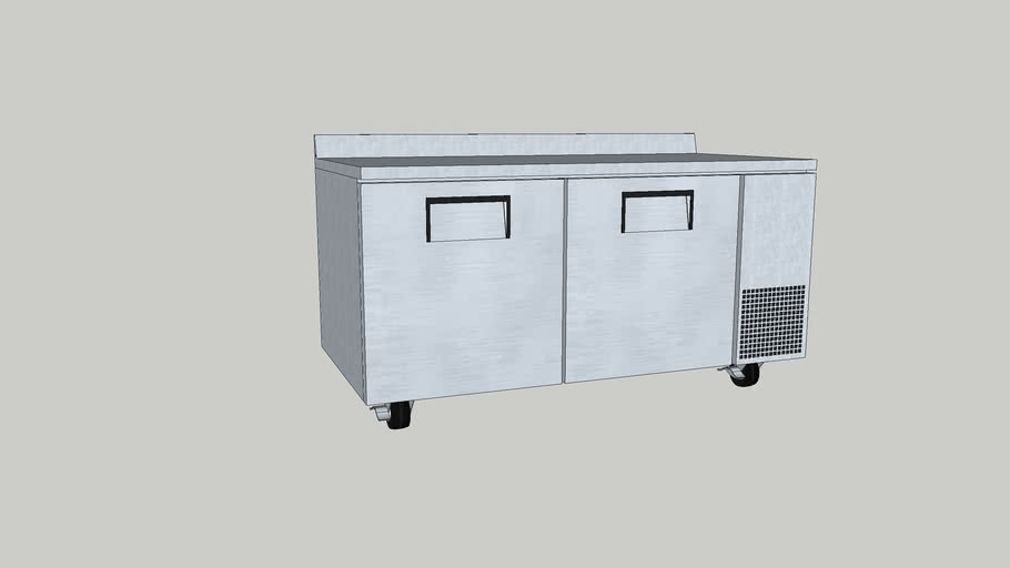 Deep Worktop Solid Door Refrigerator | 3D Warehouse