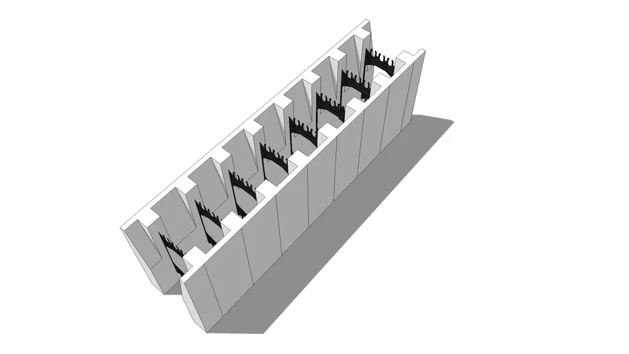 Amvic R22 ICF - 6in Double Sided Taper Top | 3D Warehouse