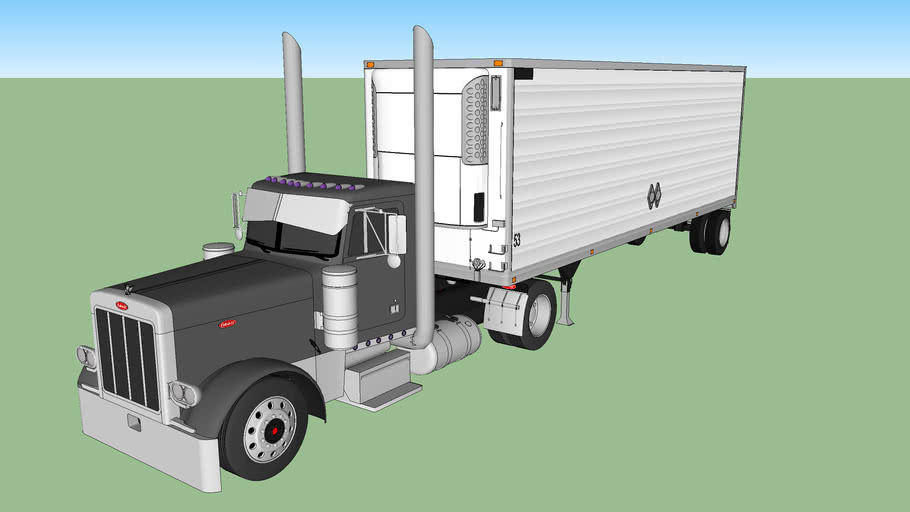 2000 peterbilt 379 daycab single axle with 28 foot great dane reefer ...