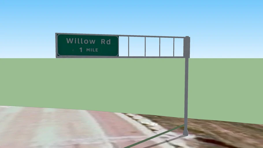 I-294 Southbound Guide Signs- Willow Rd Exit 1 Mile | 3D Warehouse