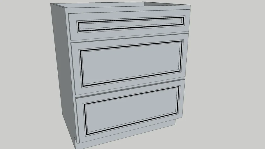 Base_30w_24d_35h Drawer Stack Cabinet | 3D Warehouse