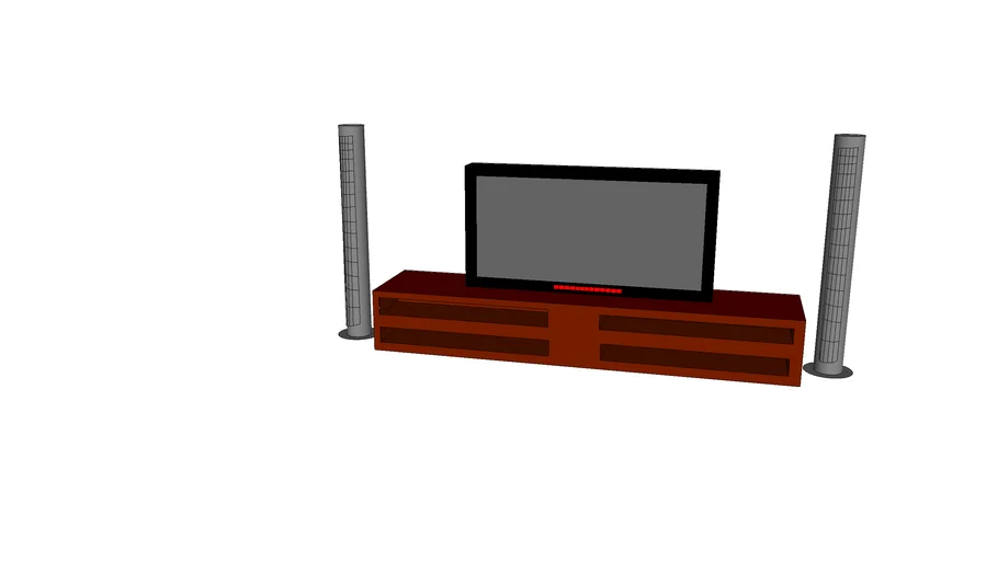 plasma screen tv and stand | 3D Warehouse