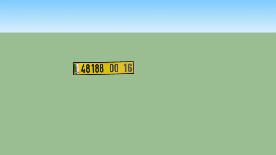 Algerian License Plate | 3D Warehouse