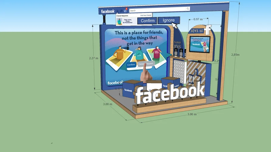 Facebook Booth Concept activation | 3D Warehouse