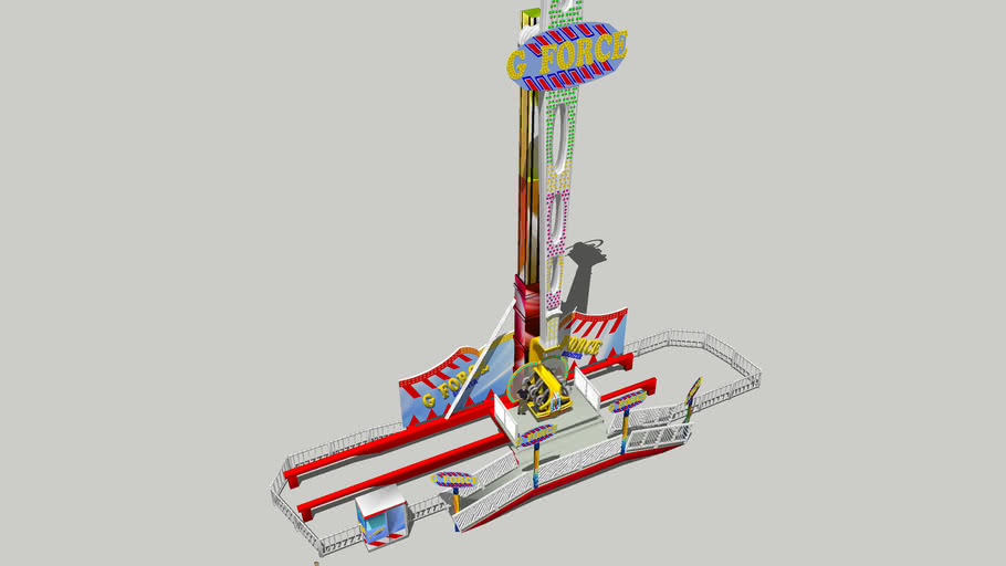 Funfair Ride ( G-Force BOOSTER 'FABBRI GROUP') Axels Tivoli | 3D Warehouse