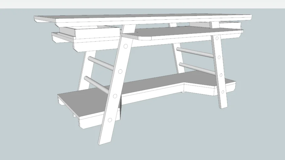 Computer Desk from Popular Woodworking November 2009 Issue | 3D Warehouse