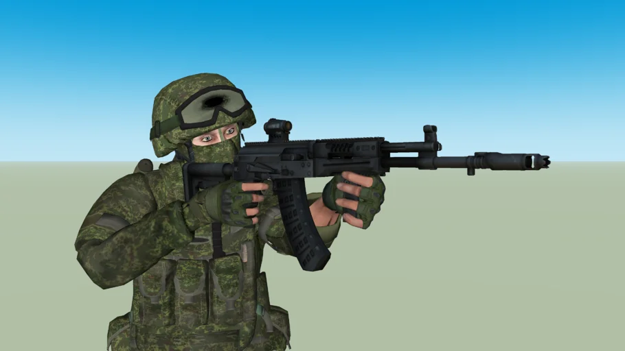Russian soldier with AK-12 | 3D Warehouse