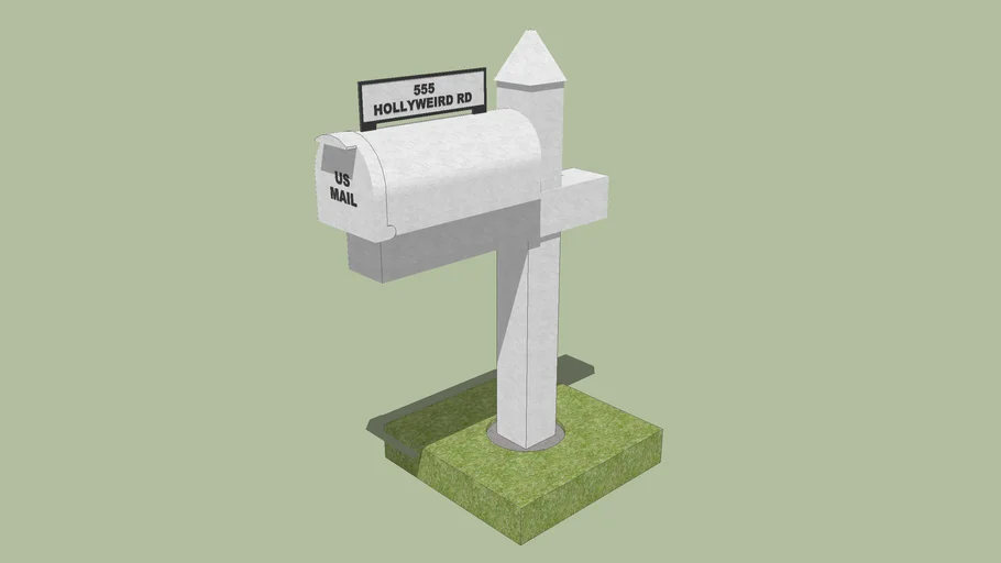 A simple, white mailbox | 3D Warehouse