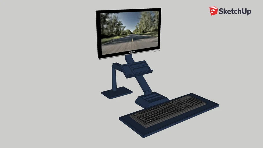 soporte monitor con teclado | 3D Warehouse