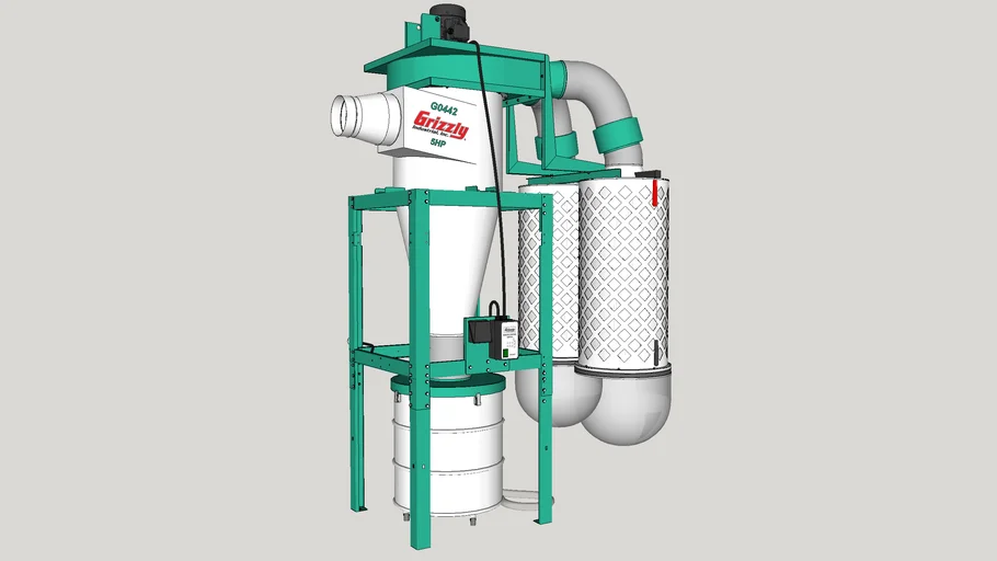 Grizzly G0442 - 5 HP Cyclone Dust Collector | 3D Warehouse