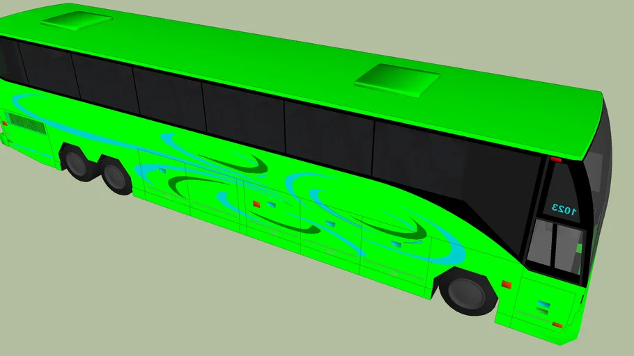 Tour bus concept lime green | 3D Warehouse