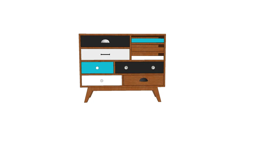 77802 Dresser Malibu Beach 9 Drawer (Kommode Malibu Beach 9SK) | 3D Warehouse