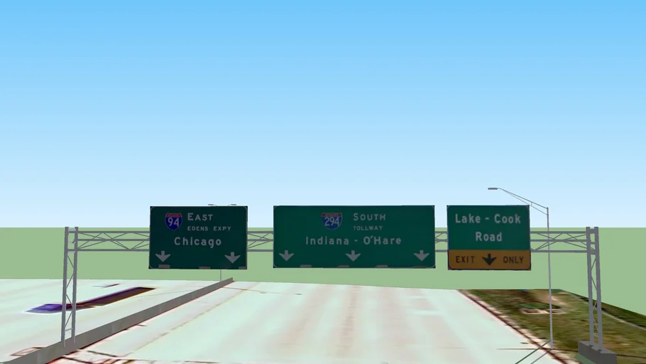 I-94 EB Chicago I-294 SB Indy O'hare Lake Cook Rd Exit | 3D Warehouse