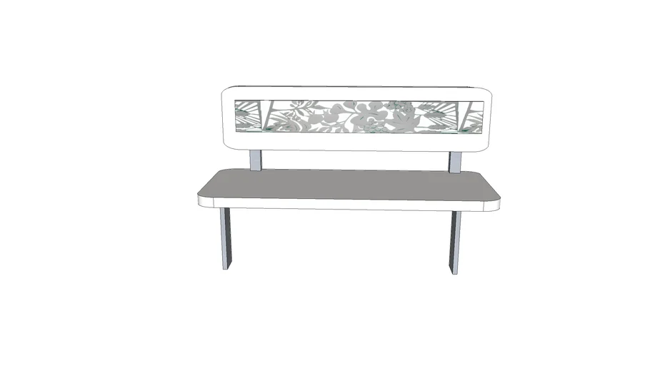 garden bench with 7 species backrest | 3D Warehouse