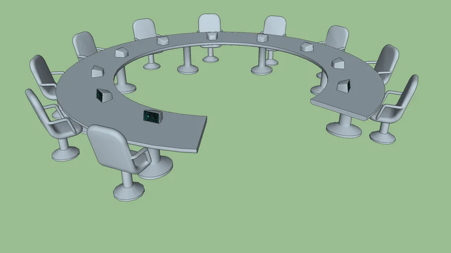 Semicircular Conference Table | 3D Warehouse