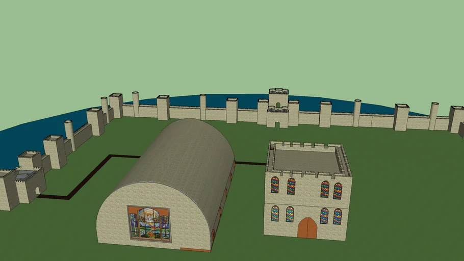 a castle 1400's-1660's with gothic stained glass windows and roofing ...