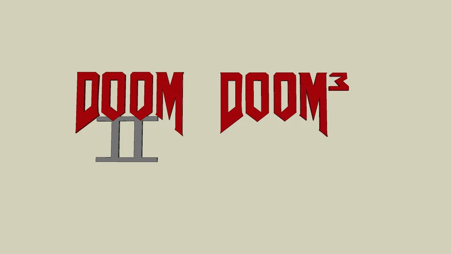 DOOM 2 and DOOM 3 Logo | 3D Warehouse