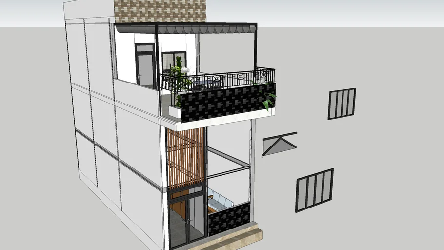 nha o tien che khung thep i200 | 3D Warehouse