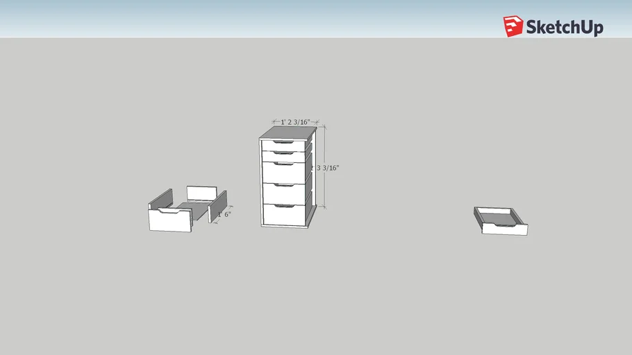 ikea alex drawer | 3D Warehouse