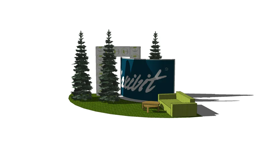 Maxibit forrest booth with Stage and Satellite | 3D Warehouse