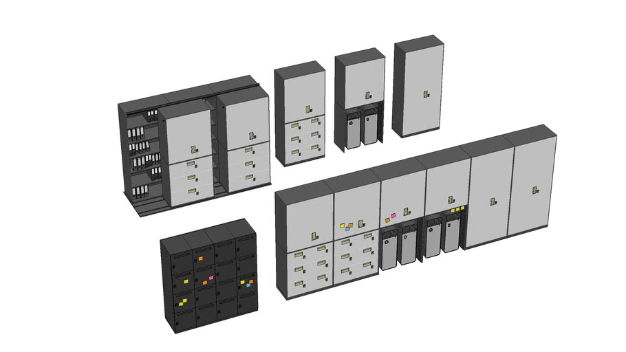 Cabinet Locker Storage Compactus business shelf model by Pooh | 3D ...