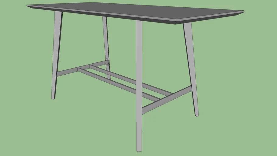 42' High, 36'x84', Andy Rectangular Communal Table, Reversed Knife Edge | 3D Warehouse